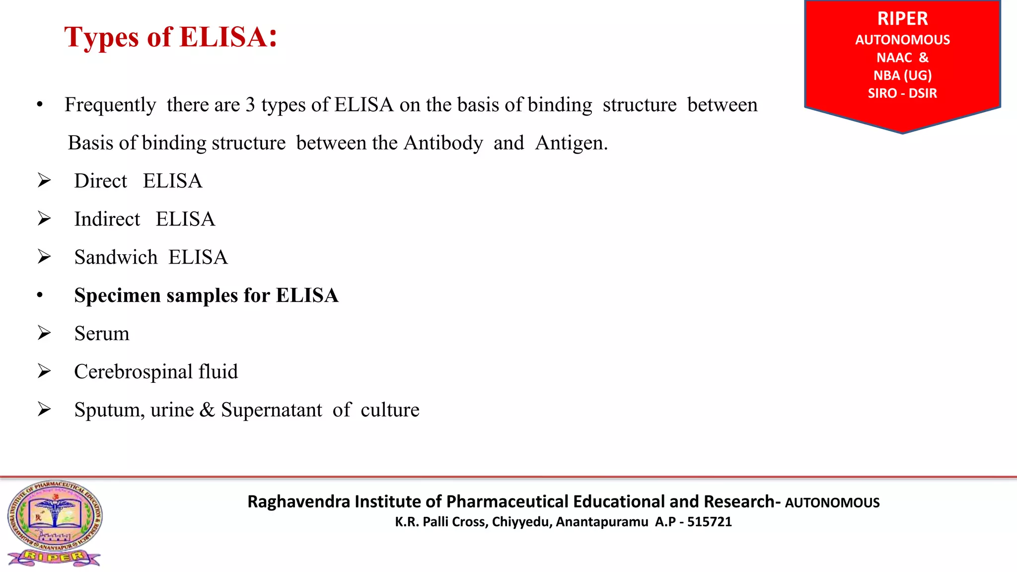 ELISA ( Enzyme linked immunosorbent assay) | PPTX