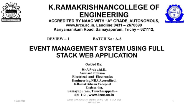Event Management System using Full Stack Web Application Review-1 | PPTX | Web Development ...