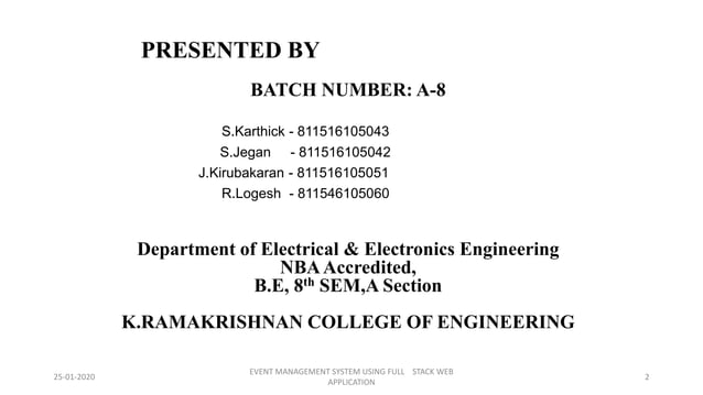 Event Management System using Full Stack Web Application Review-1 | PPTX | Web Development ...