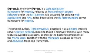 Event Management System using Full Stack Web Application Review-1 | PPTX