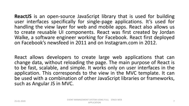 Event Management System using Full Stack Web Application Review-1 | PPTX | Web Development ...