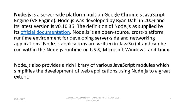 Event Management System using Full Stack Web Application Review-1 | PPTX | Web Development ...