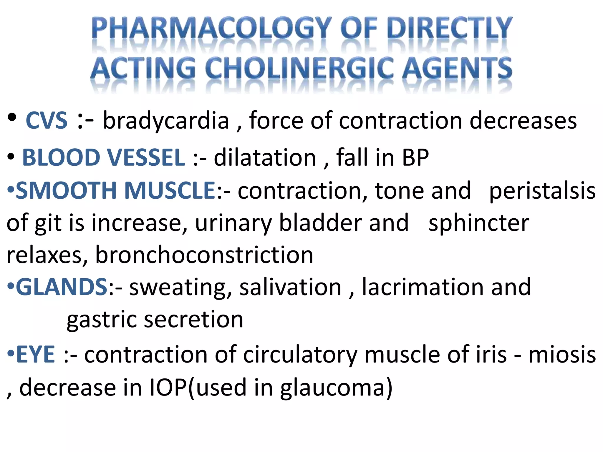 Cholinergic System - Pharmacology | PPT