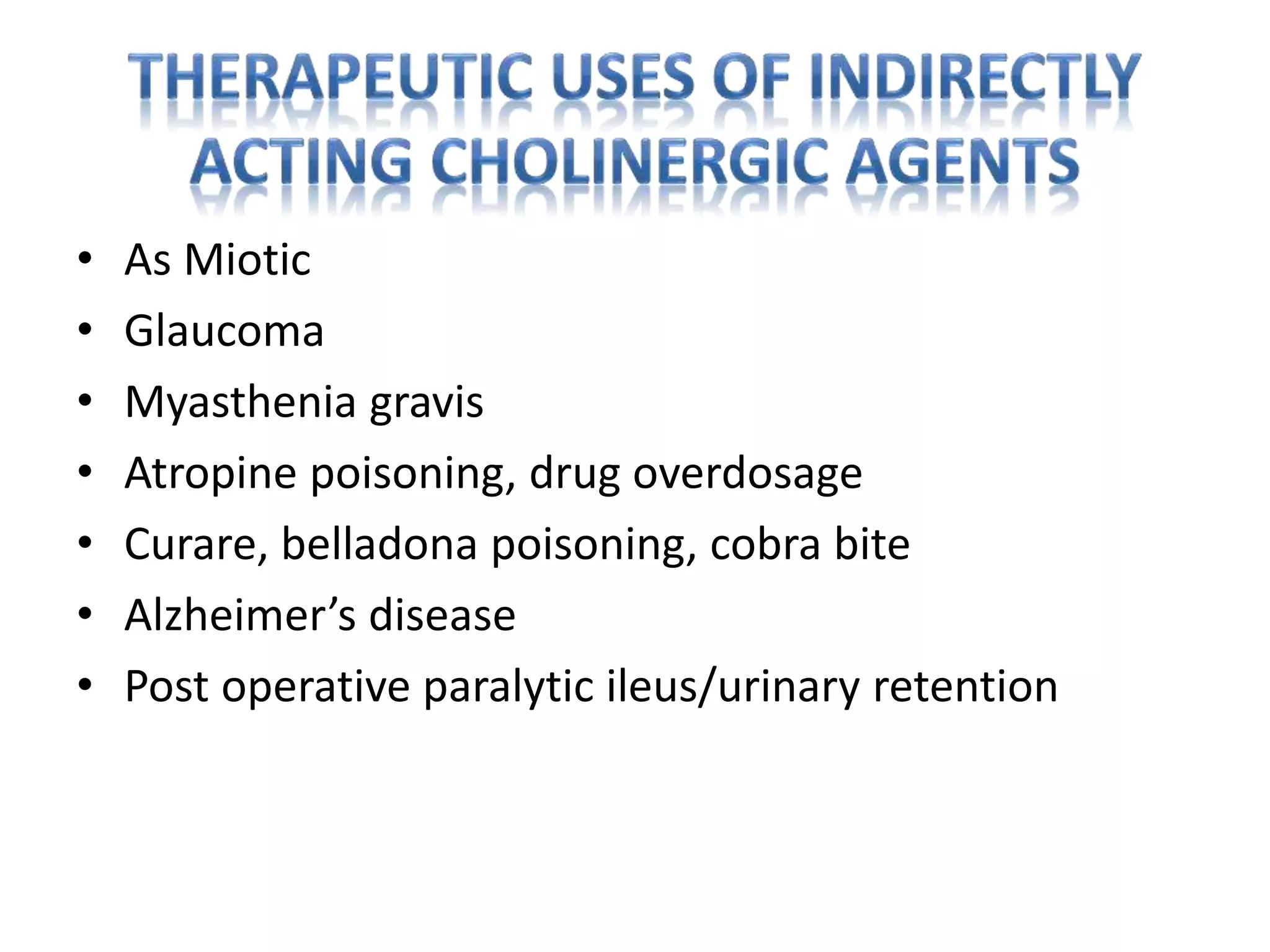 Cholinergic System - Pharmacology | PPT