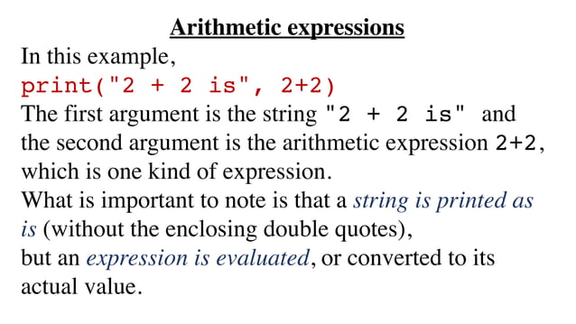 python- print function and arithmetic expressions | PPT python- print function and arithmetic expressions | PPT