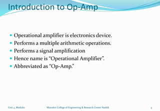 Module1: Introduction to operational amplifire | PPT