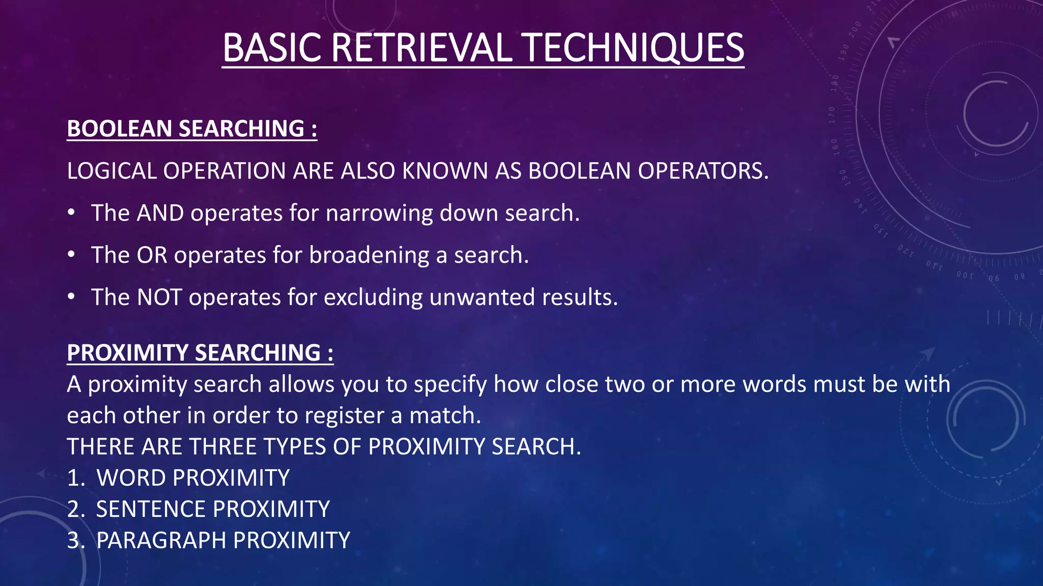 INFORMATION STORAGE AND RETRIEVAL | PPTX