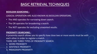 INFORMATION STORAGE AND RETRIEVAL | PPTX