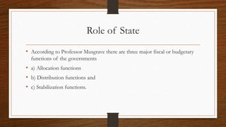 Role of State in Economic Activities | PPTX