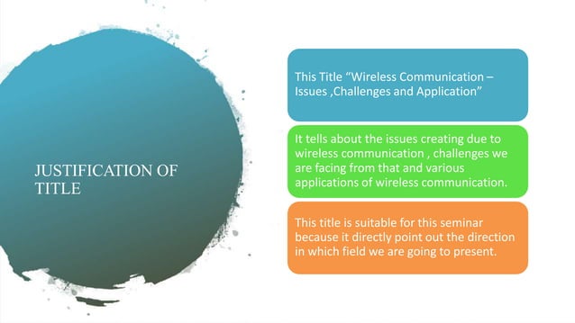 Wireless Communication – Issues, Challenges and Applications | PPTX