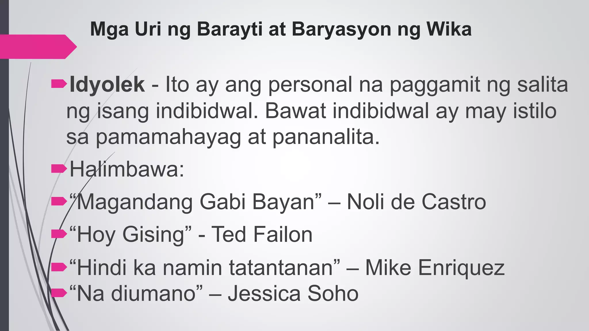 Barayti ng Wika | PPTX