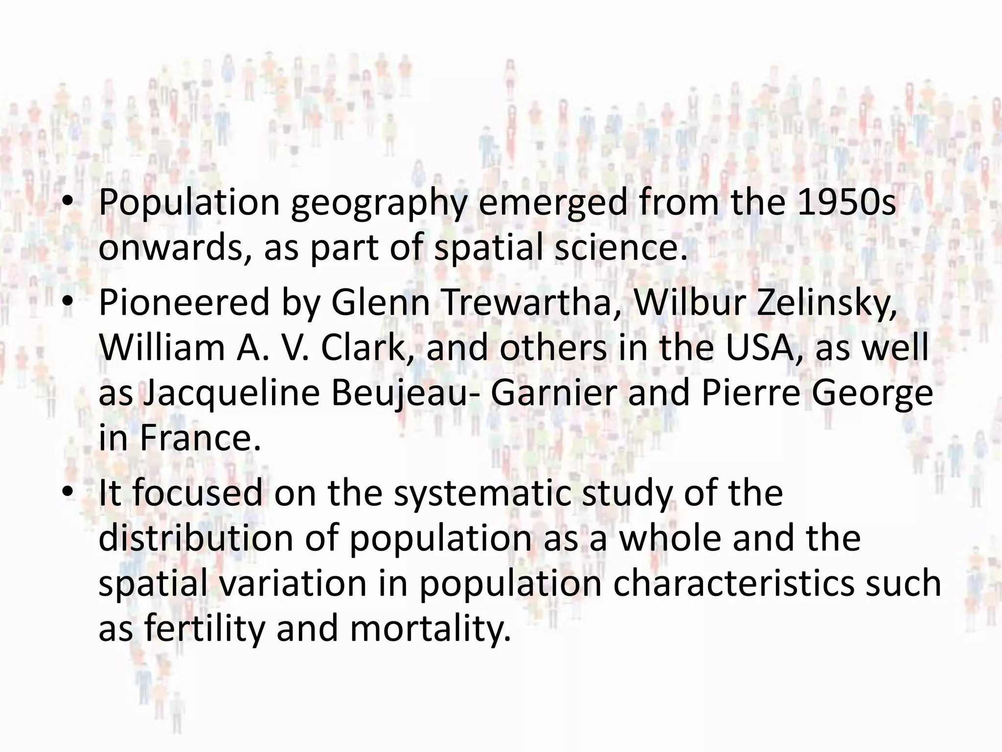 population geography introduction | PPTX