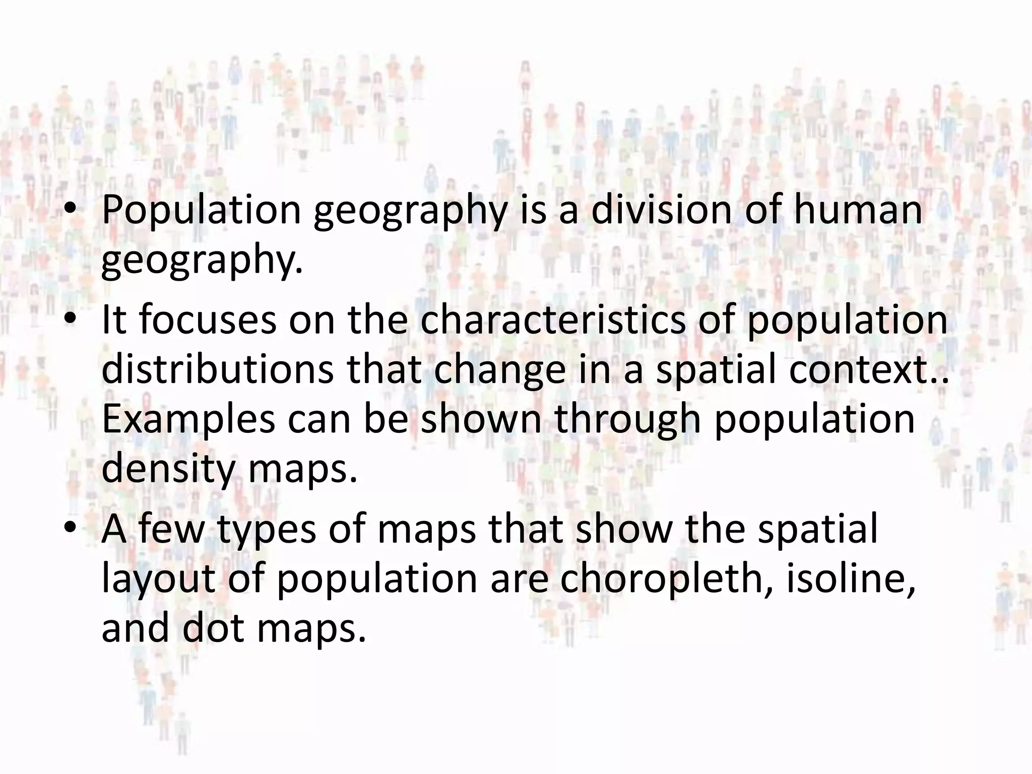 population geography introduction | PPTX