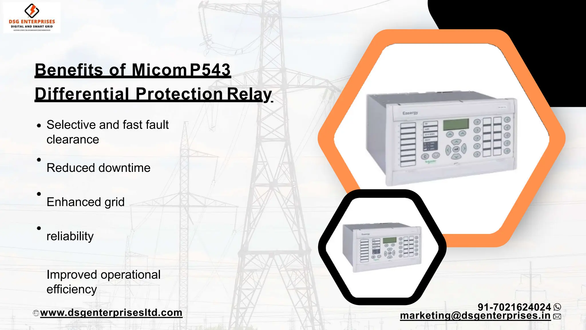 Efficient Power Grid Management with Schneider Micom P543 Differential Protection Relay | PPT