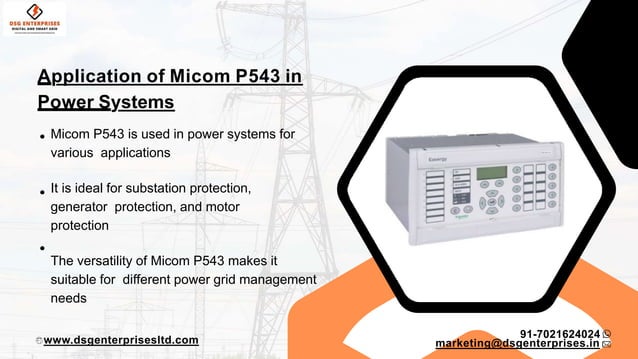Efficient Power Grid Management with Schneider Micom P543 Differential ...