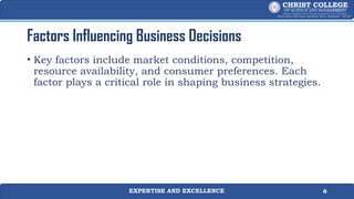 Introduction to Business Decisions and Economic Problem | PPTX