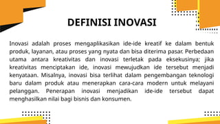 kreatifitas dan inovasi dalam berwirausaha | PPTX