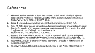 Clinical spectrum and outcome in incarcerated groin hernia | PPTX