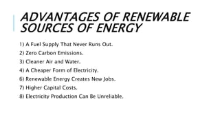 Renewable and non Renewable sources of energy | PPT