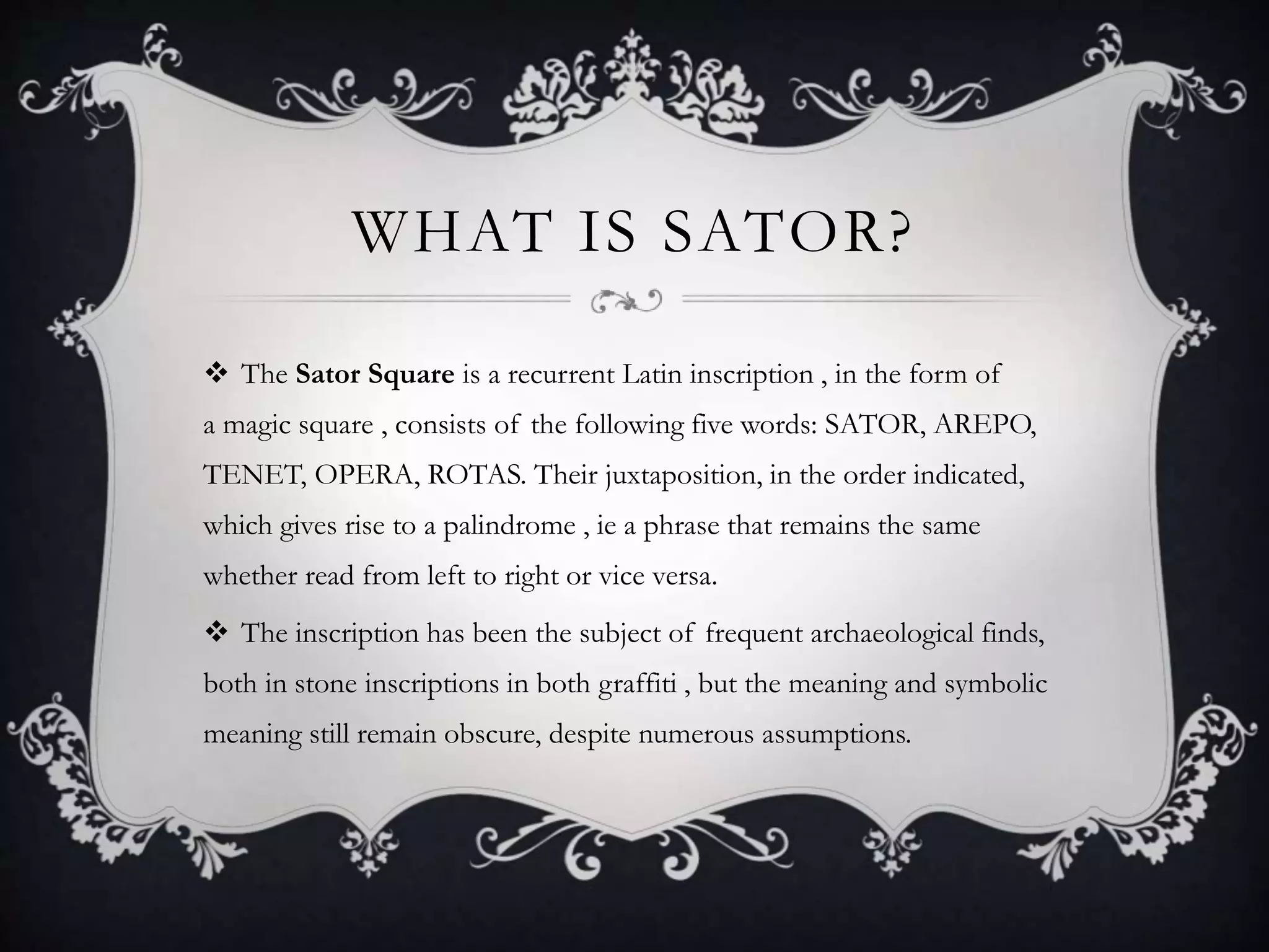 EARTH MEASURED - SATOR | PPTX