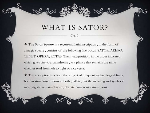 EARTH MEASURED - SATOR | PPTX