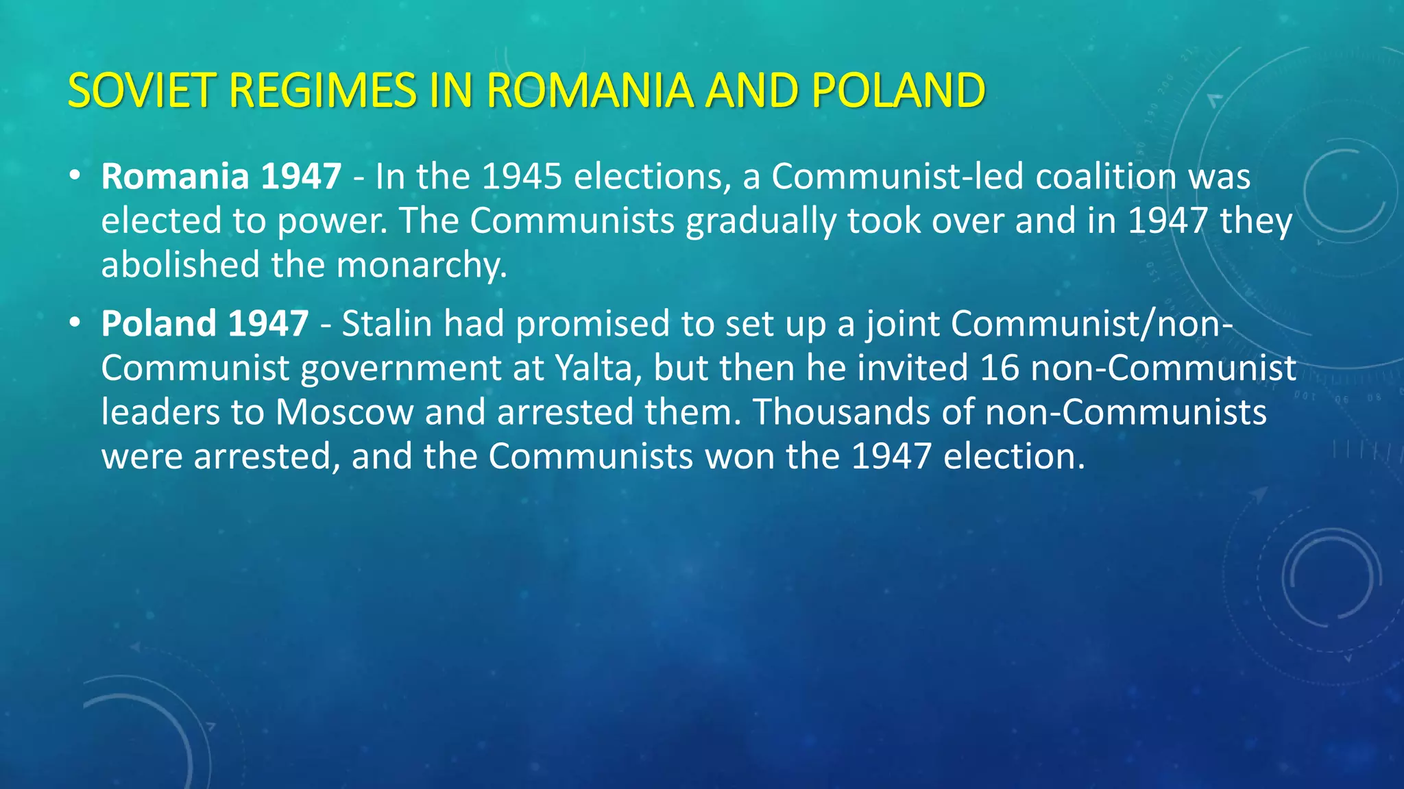 CAMBRIDGE A2 HISTORY: SOVIET REGIMES IN EASTERN EUROPE | PPTX