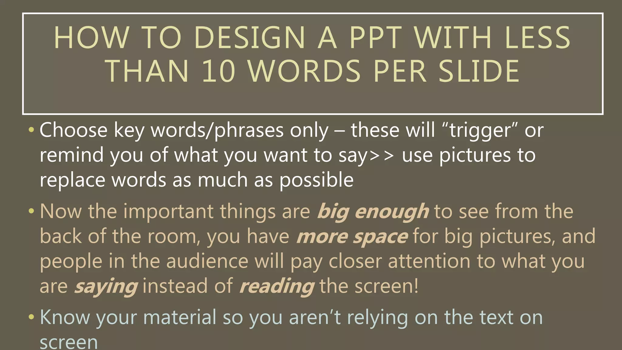 Powerpoint with 10 words or less | PPT