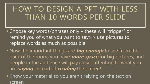 Powerpoint with 10 words or less | PPTX | Desktop Publishing | Computer ...