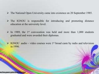 powerpint presentation about IGNOU | PPTX