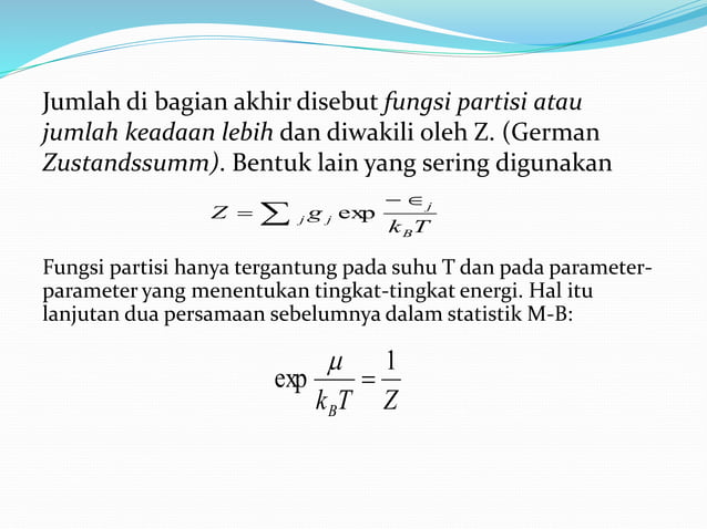Fungsi Distribusi Bose-Enstein & Fungsi Distribusi Fermi Dirac | PPTX