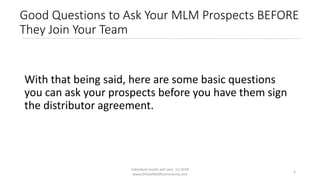 Good Questions to Ask Your MLM Prospects | PPTX