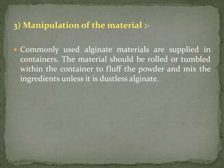 Alginate impression | PPTX