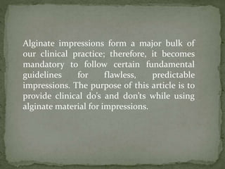 Alginate impression | PPTX