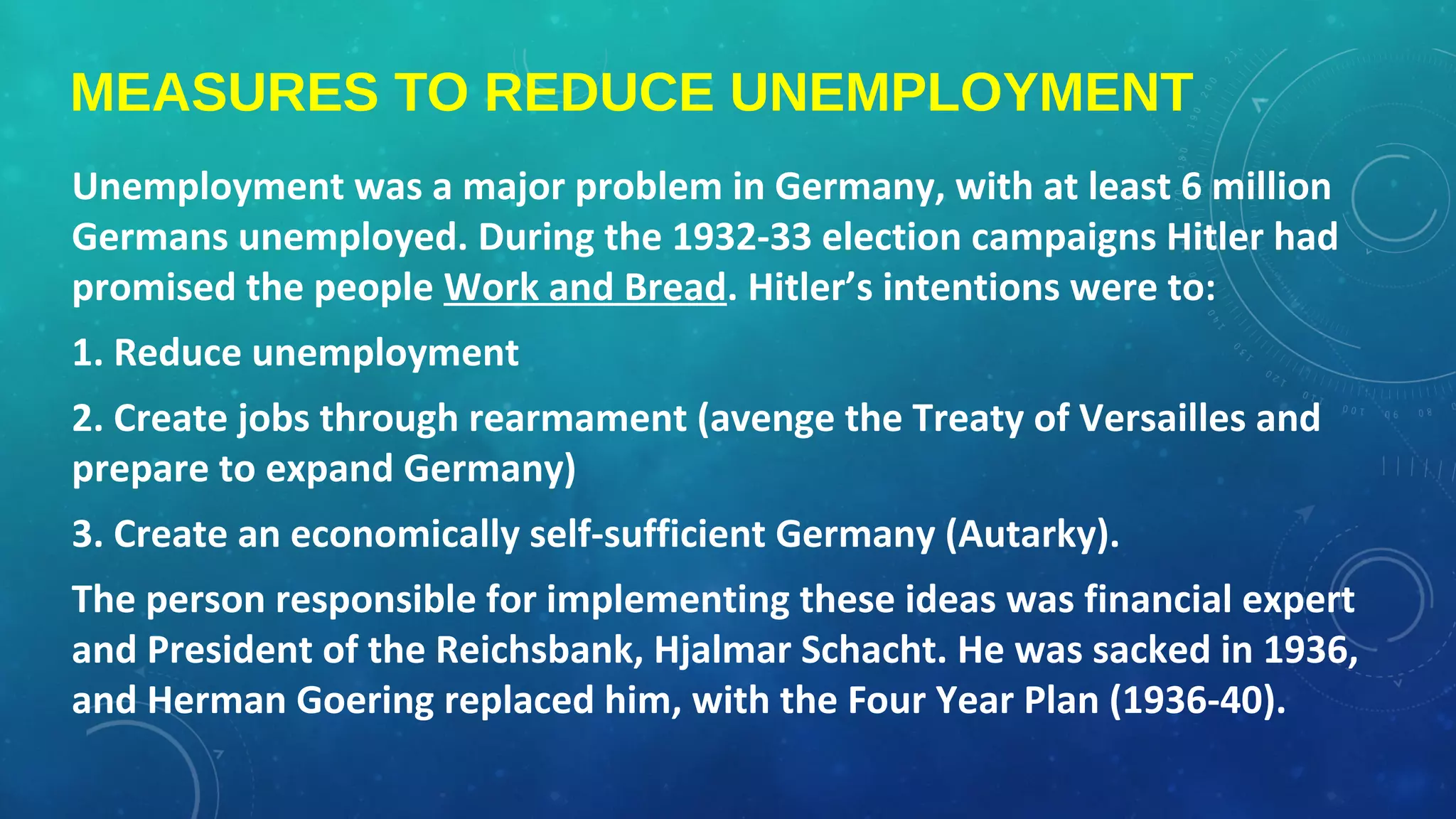 CAMBRIDGE A2 HISTORY: HITLER'S ECONOMIC CHANGES AND SOCIAL IMPACT | PPT