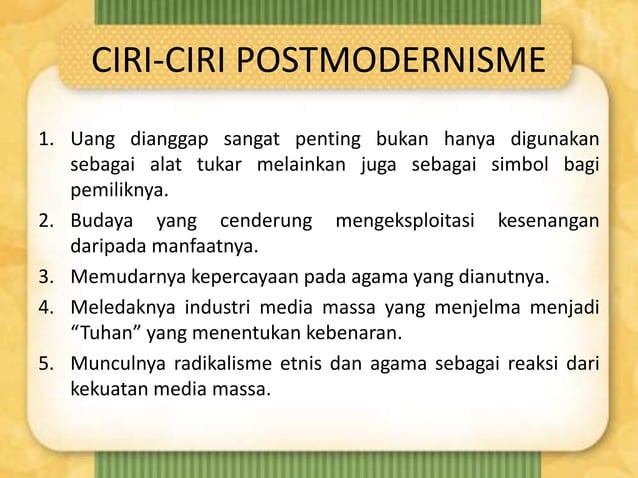 Ppt 11 postmodernisme | PPTX