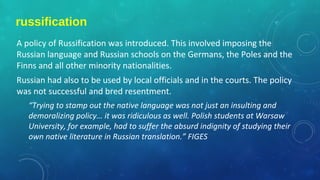 CAMBRIDGE A2 HISTORY: RUSSIAN TERROR TRADITION BEFORE STALIN - TSARS ...