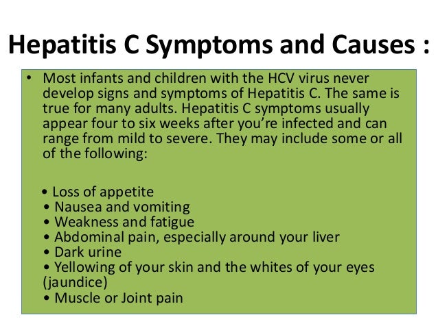 Hepatitis C Symptoms And Signs