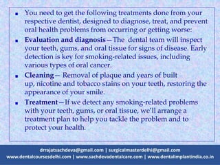Smoking affecting implants |Dental Implants and Tobacco | PPTX