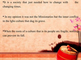 Igbo Culture and Society in 'Things Fall Apart.' | PPTX