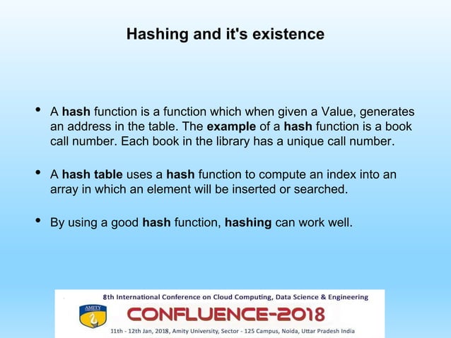 MATRIX HASHING WITH TWO LEVEL OF COLLISION RESOLUTION | PPT