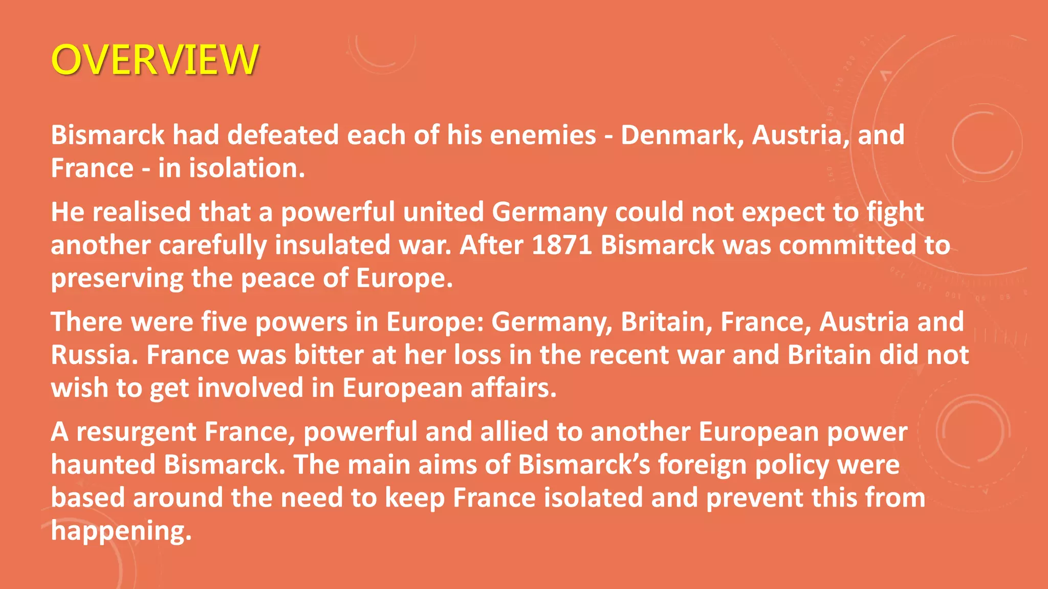 CAMBRIDGE A2 HISTORY: BISMARCK AIMS | PPTX