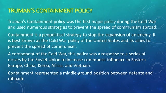 CAMBRIDGE A2 HISTORY: TRUMAN'S CONTAINMENT POLICY | PPTX