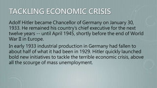 CAMBRIDGE AS HISTORY: HITLER'S SUCCESS AFTER 1933 - GERMANY'S ECONOMIC ...