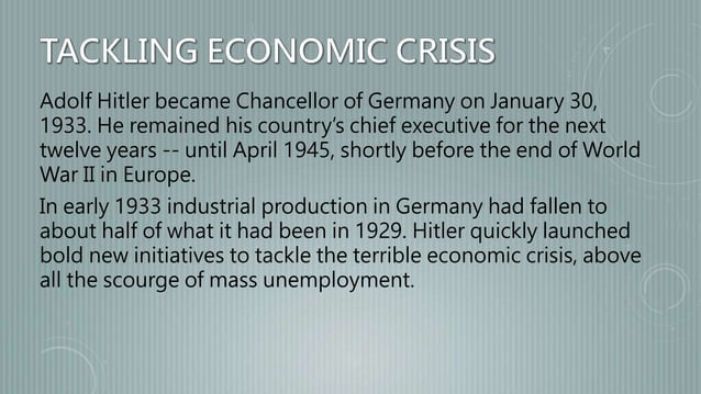 CAMBRIDGE AS HISTORY: HITLER'S SUCCESS AFTER 1933 - GERMANY'S ECONOMIC ...