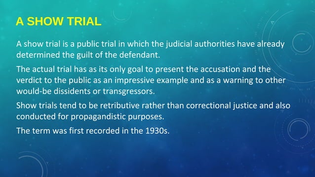 CAMBRIDGE A2 HISTORY: SHOW TRIALS AND THE GREAT PURGE | PPT