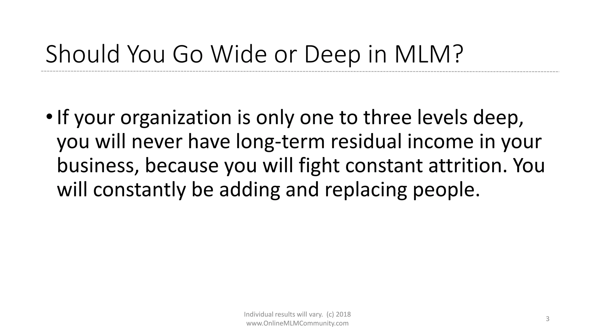 Should You Go Wide or Deep in MLM? | PPT