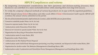 MPCB Compliance detailed presentation upload | PDF
