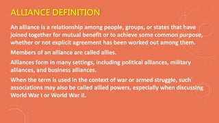 CAMBRIDGE AS HISTORY: ALLIANCES WORLD WAR 1 | PPTX