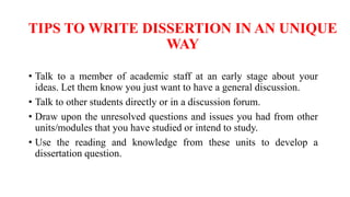 Dissertation Writing | PPTX