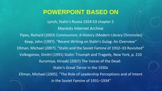 CAMBRIDGE A2 HISTORY: STALIN AIMS IN GOVERNMENT AND ADMINISTRATION | PPT